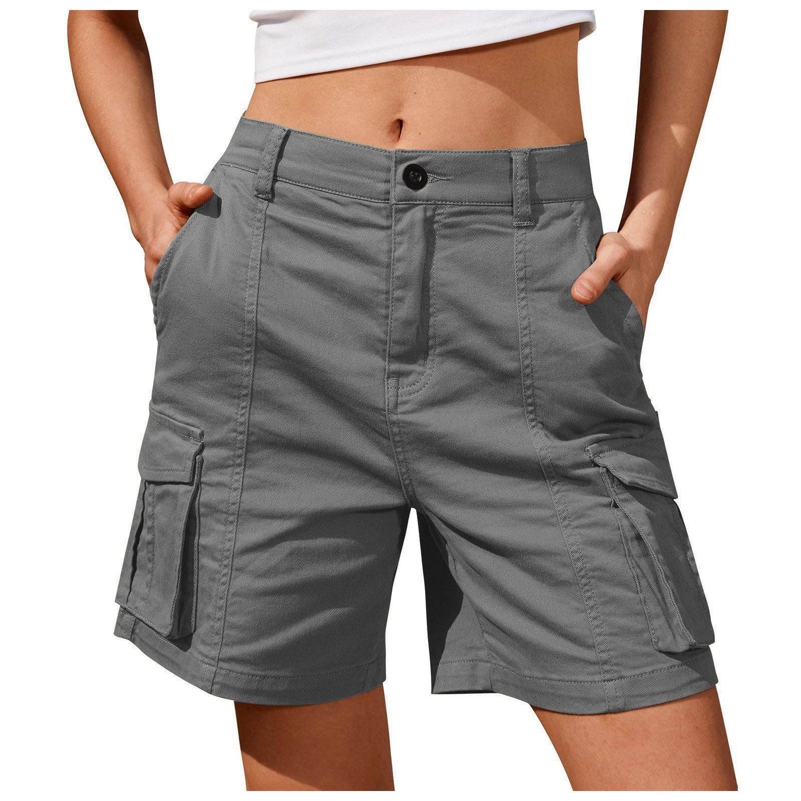 Womens Jean Shorts,Shorts For Women Cargo Shorts Knee Length 6 Pockets ...