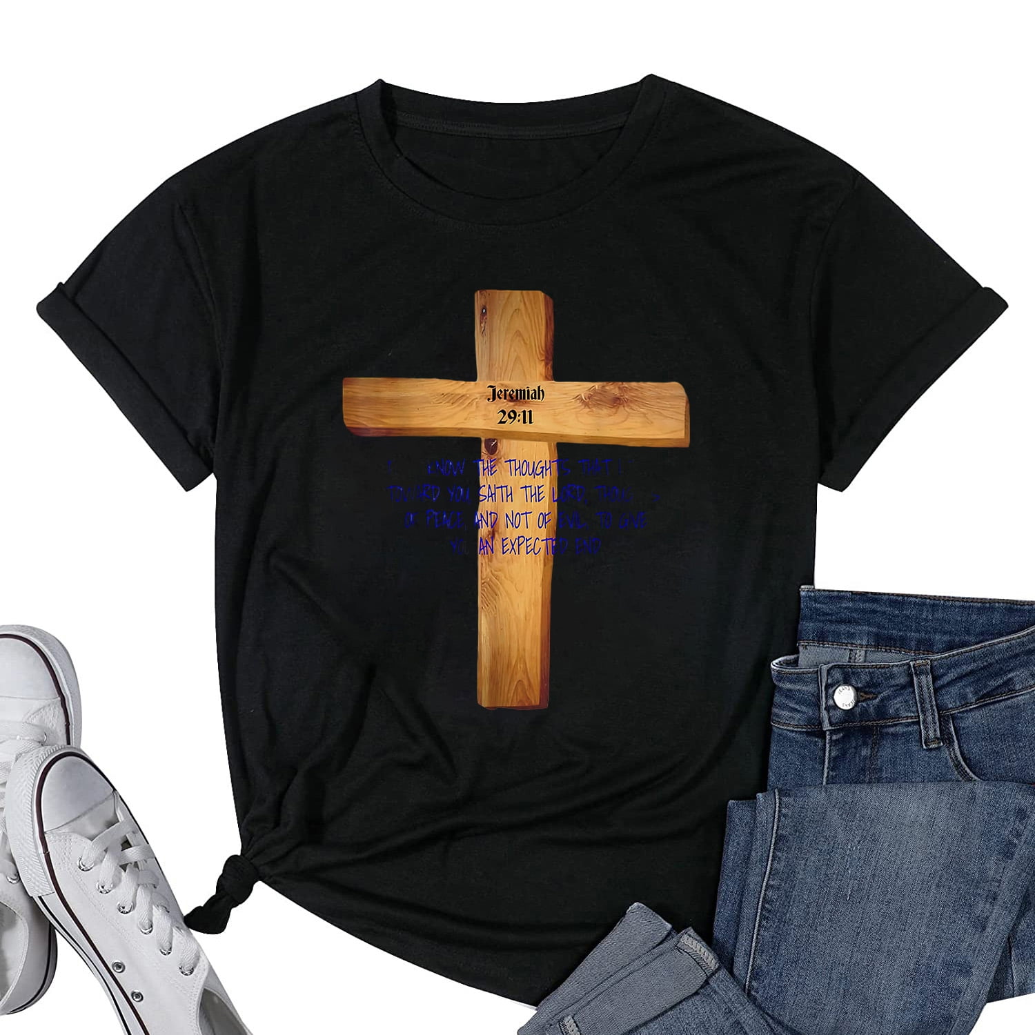 Womens Jesus Christ or Lord and Savior Jeremiah 29:11 T-Shirt Black 4X ...