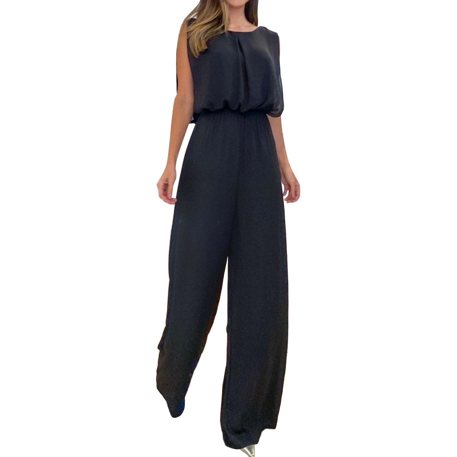 Womens Jumpsuits And Rompers Dressy Short Sleeve Wrap V Neck Belted ...