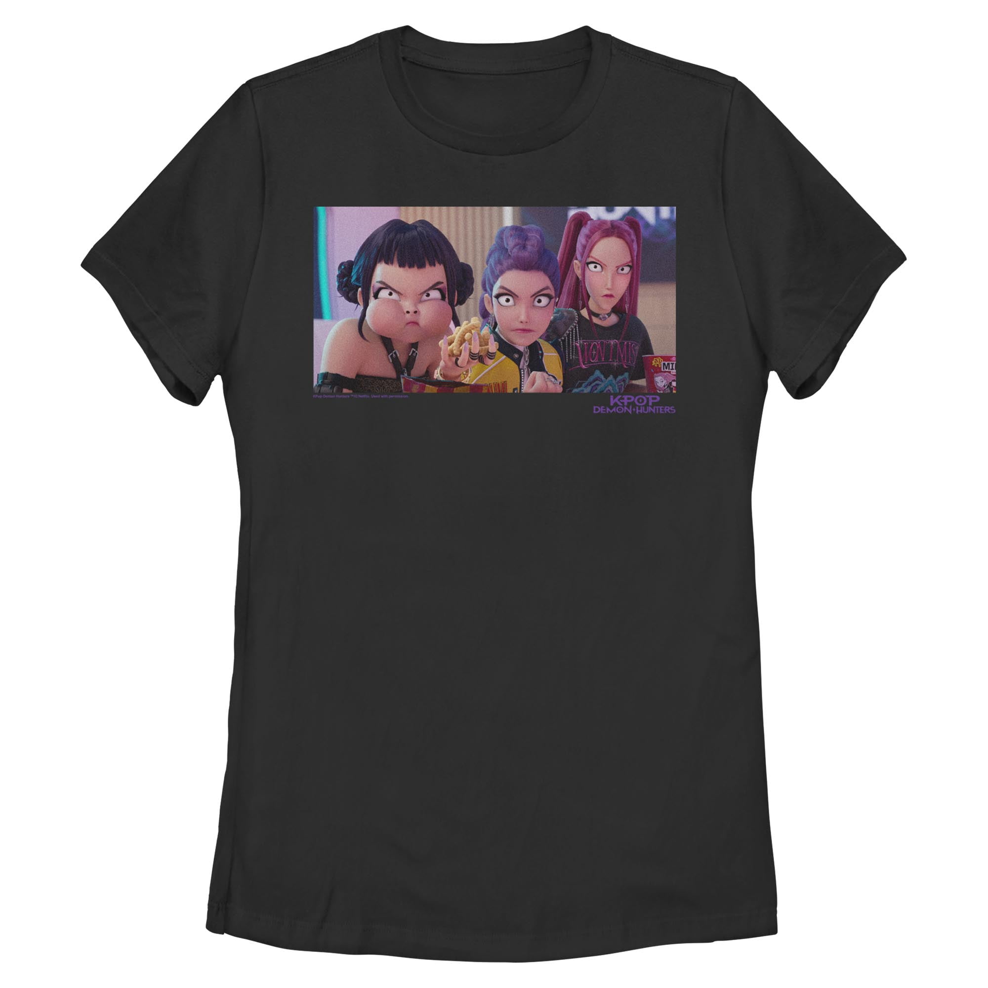 Womens KPop Demon Hunters Angry Trio Scene T Shirt - Walmart.com