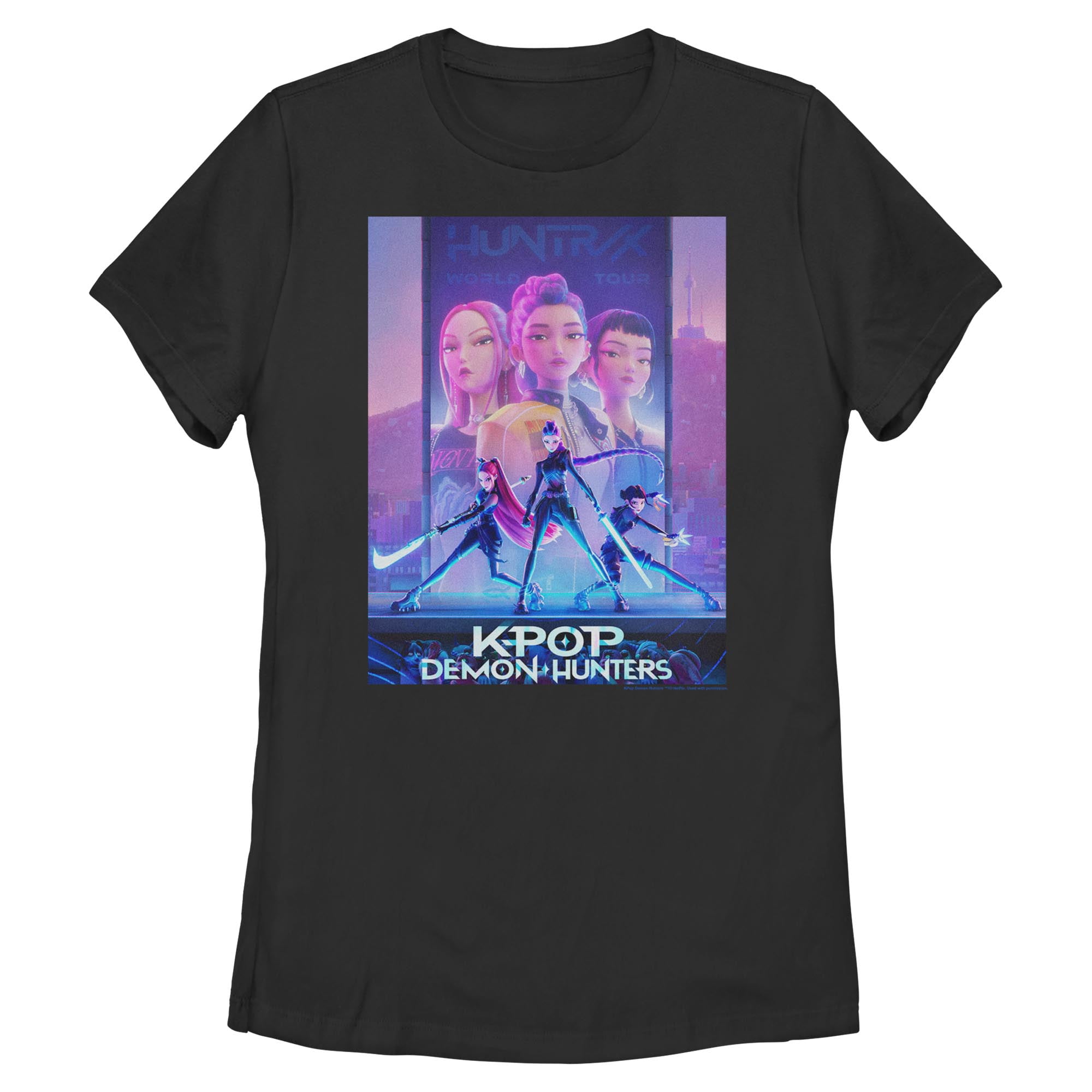 Womens KPop Demon Hunters Trio Poster T Shirt - Walmart.com