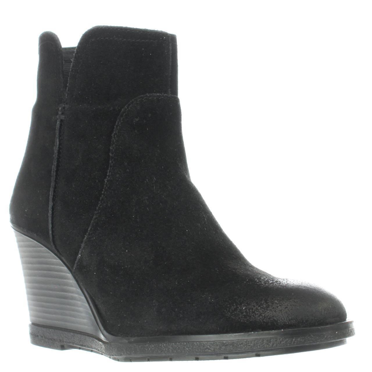 Womens Kenneth Cole REACTION Dot-ation Wedge Ankle Boots - Black ...