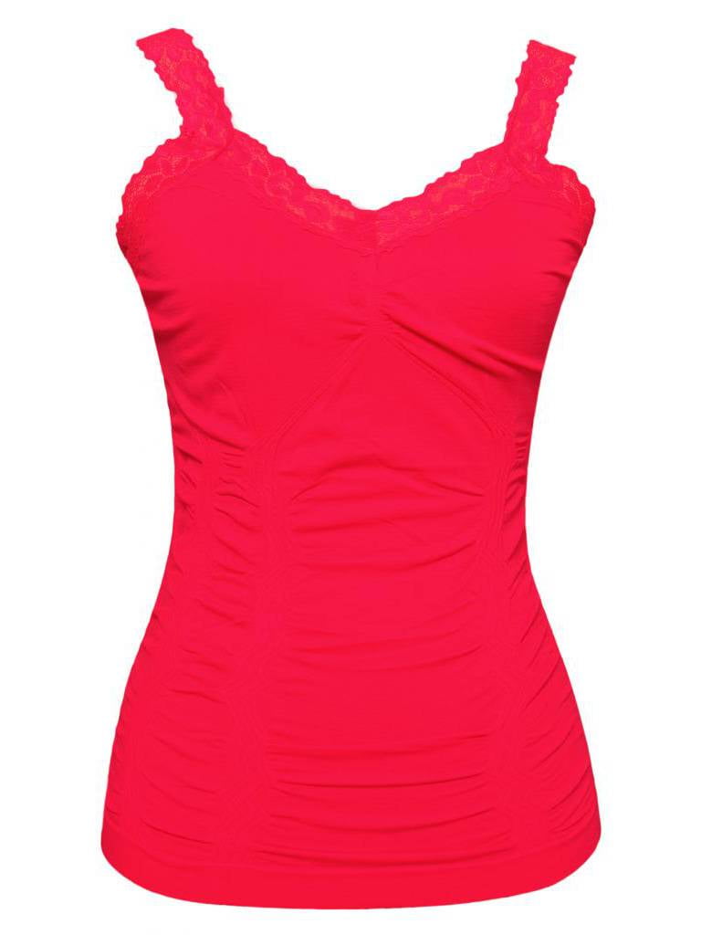 Womens Lace Trim Camisoles - Hot Pink - Walmart.com