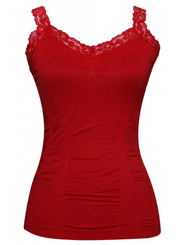Womens Lace Trim Camisoles - Red - Walmart.com