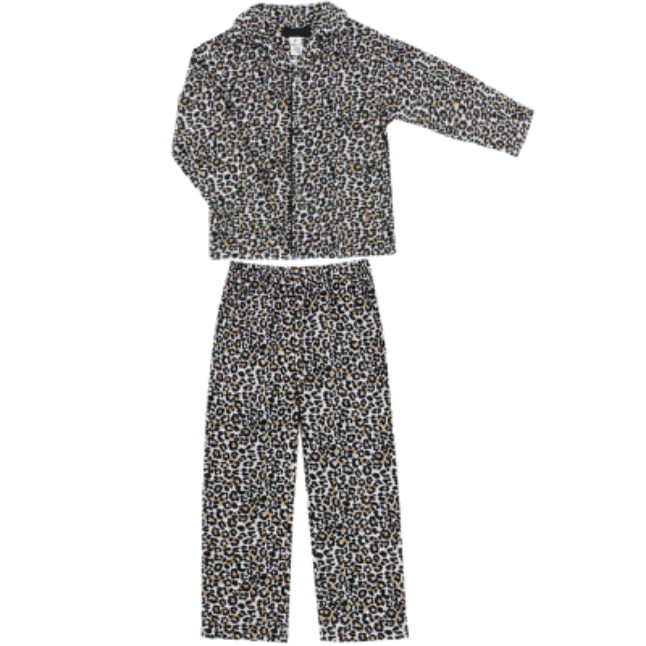 Womens Ladies Fleece PJ Pajama Set Leopard Brown Size 3XL - Walmart.com