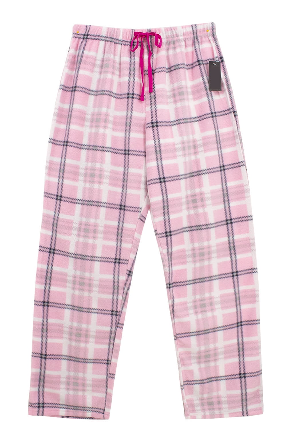 Womens Ladies Plush Fleece PJ Pajama Pants 3122PLD, Pink Plaid, Size S ...