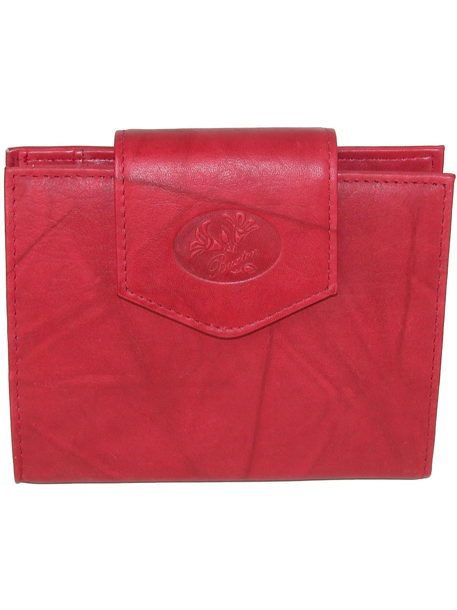 Buxton Women's Leather Attache Clutch Cardex Wallet and Coin Purse, Red ...