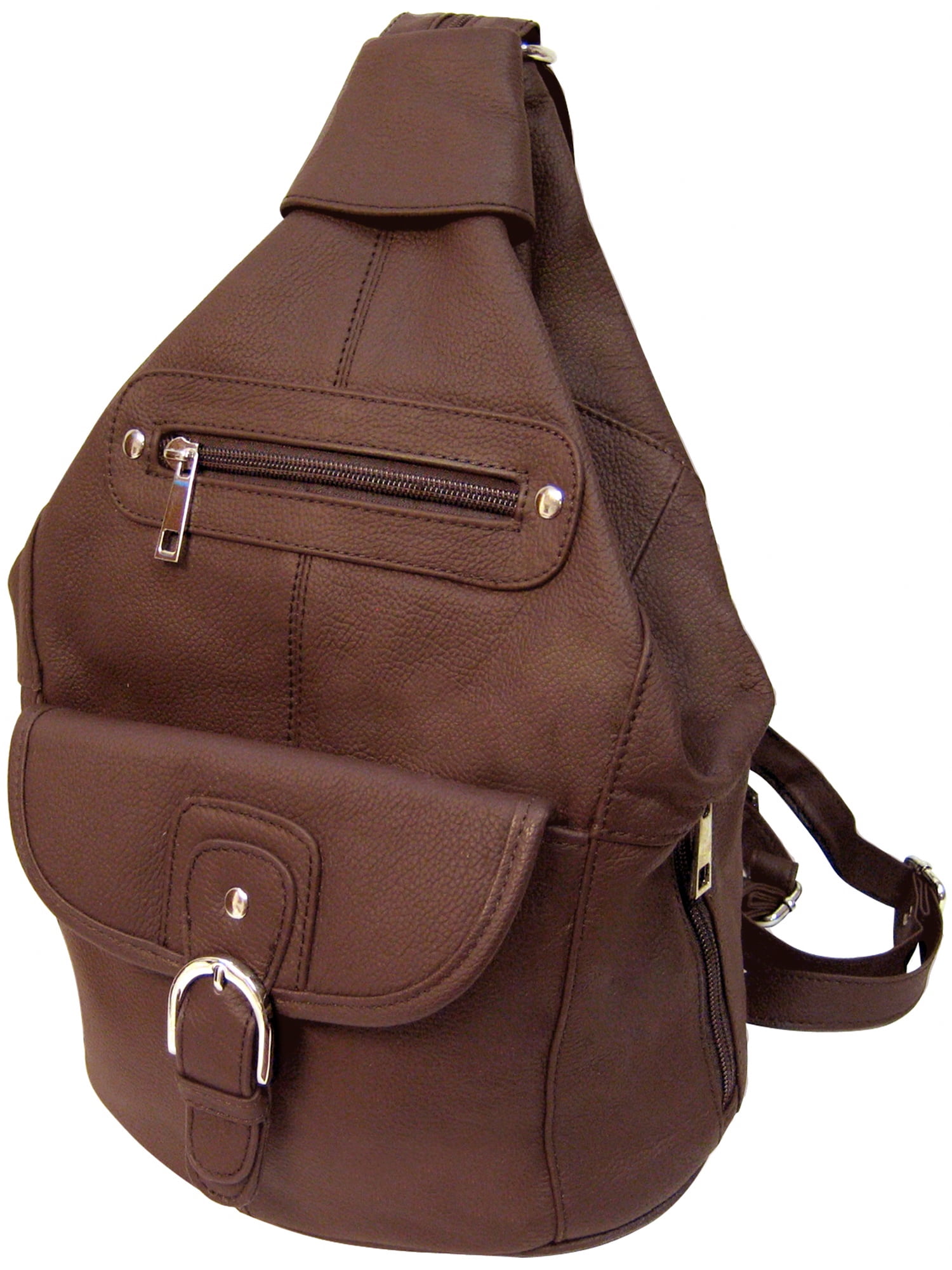 Womens Genuine Leather 3 In 1 Convertible Backpack Purse With Crossbody