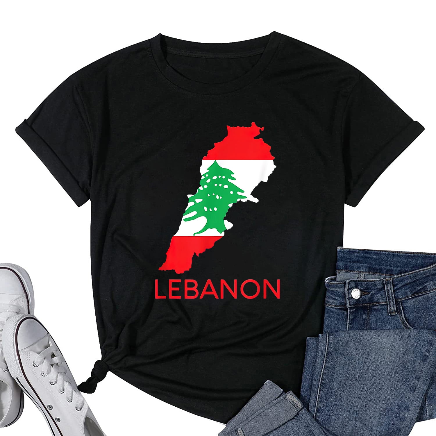 Womens Lebanon Flag Cedar Tree Beirut Lebanese Arabic Arab Islam T ...