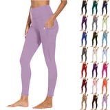 Womens Leggings High Waist Running Workout Yoga Pants with Side Pocket ...