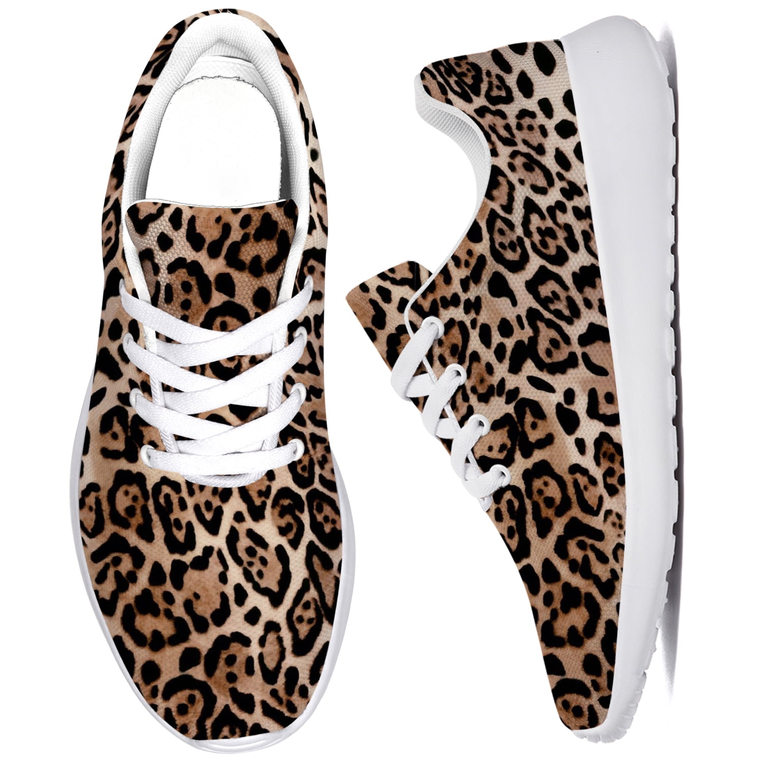 Womens Leopard Tennis Shoes Running Walking Shoes Fashion Sneakers ...
