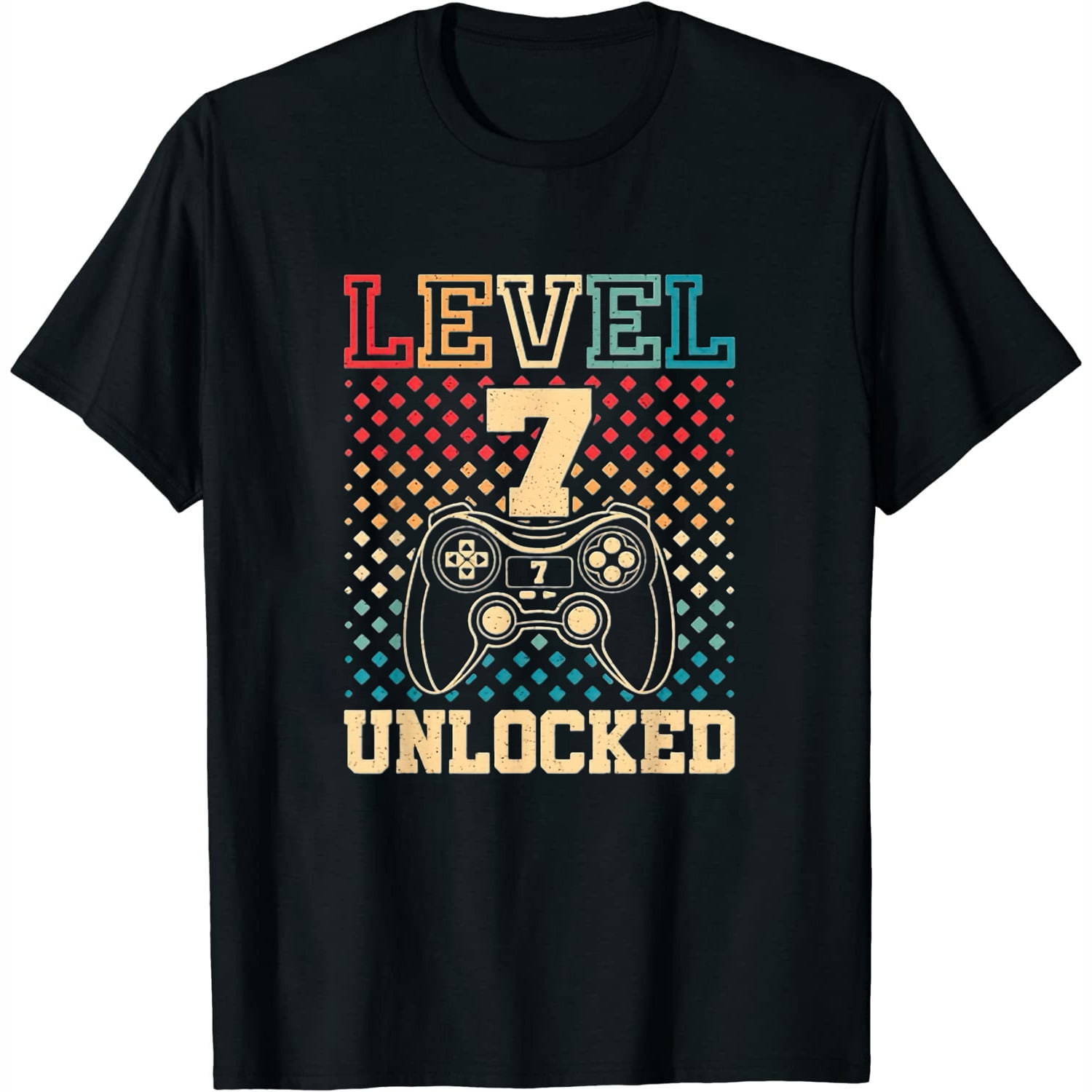 Womens Level 7 Unlocked 7Th Birthday 7 Years Old Gamer Gaming T-Shirt ...
