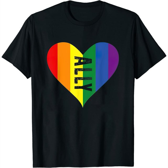 Womens Lgbt Ally Shirt Pride Gay Peace Homosexual Lesbian Rainbow T