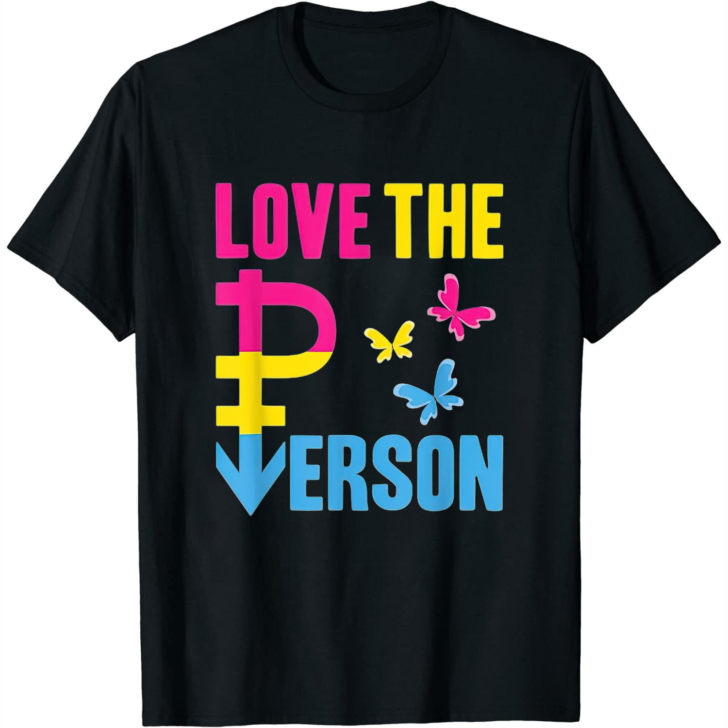 Womens Lgbt Pansexual Pride Flag Love The Person Pan Symbol T-Shirt ...