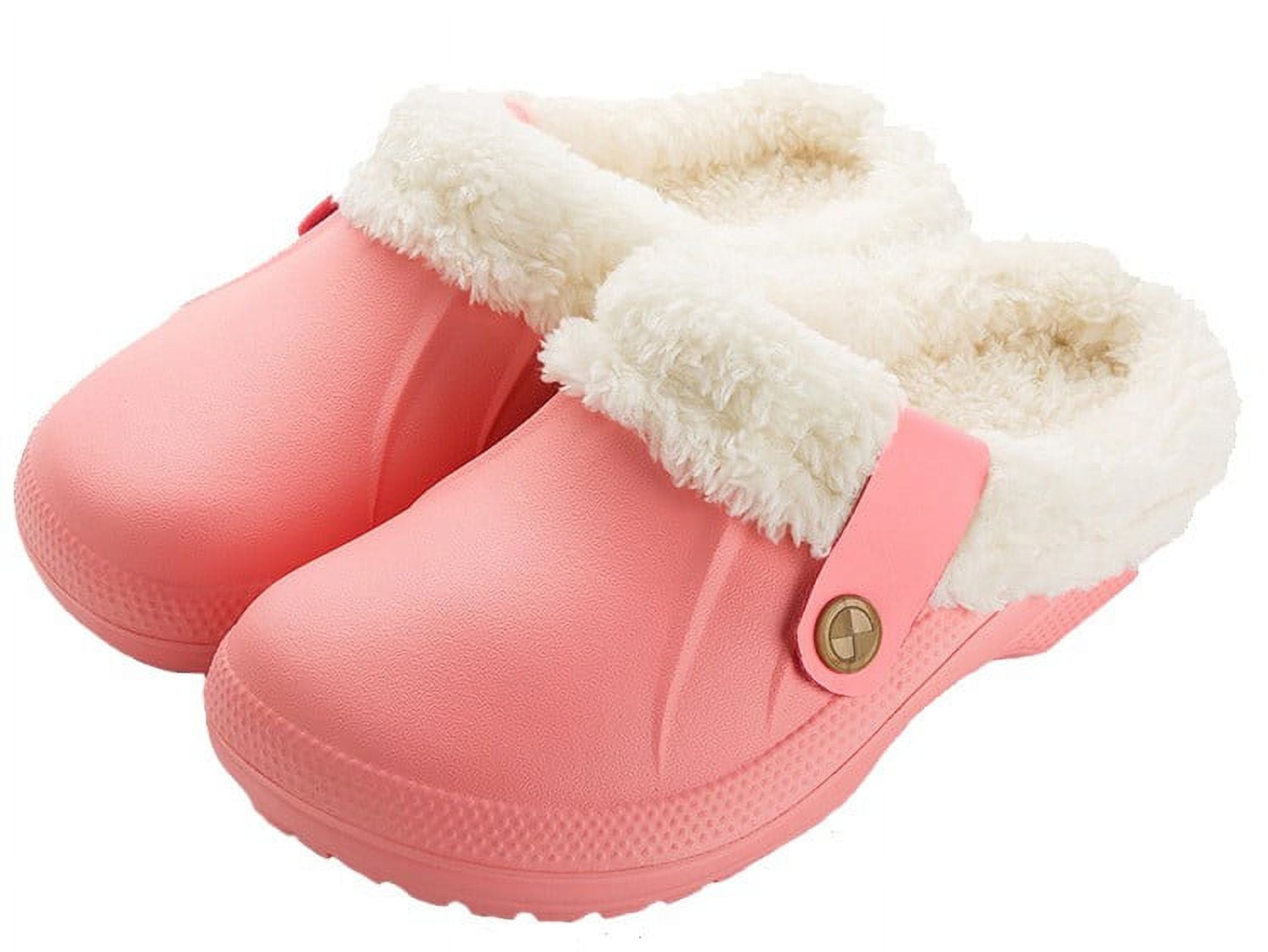 Womens Lined Clogs Waterproof Garden Shoes Winter House Slippers Warm ...