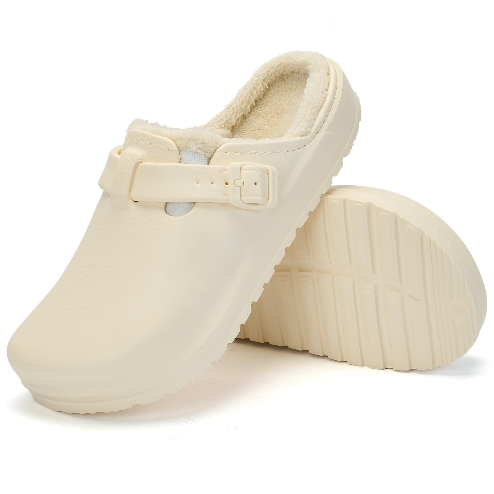 Womens Lined Clogs Winter Fleece Breathable Walking Garden Shoes Warm ...