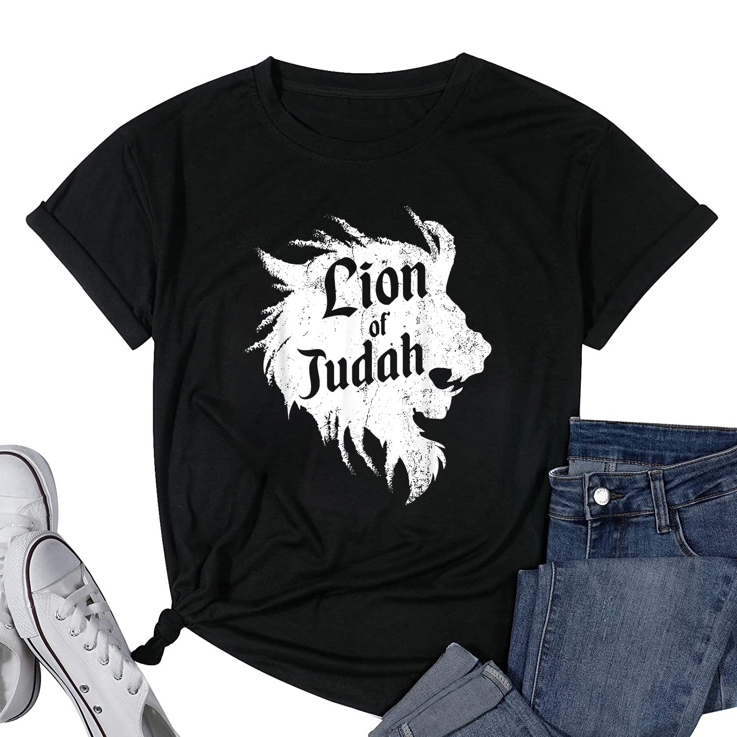 Womens Lion of Judah design, Hebrew Israelite design T-Shirt Black ...