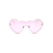Womens Heart Jewel Wrap Around Curved Shield Monoblock Rimless ...