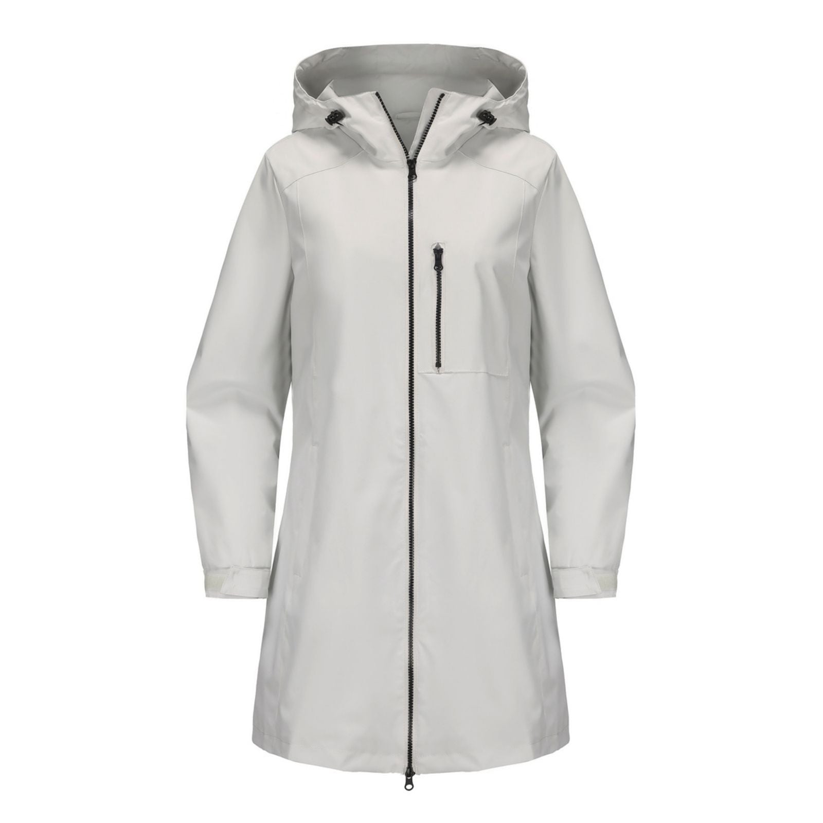 Womens Long Raincoat Ligtweight Rain Jacket Water Proof Outdoor Jackets ...