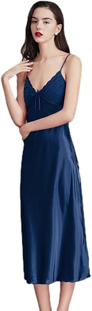 Womens Long Sexy V-Neck Lace Nightdress Nightwear Jersey Nightshirts ...