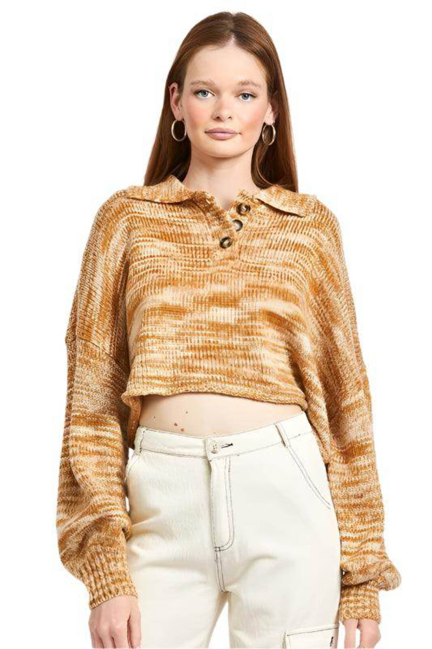 Womens Long Sleeve Pullover Cropped Sweater - Walmart.com