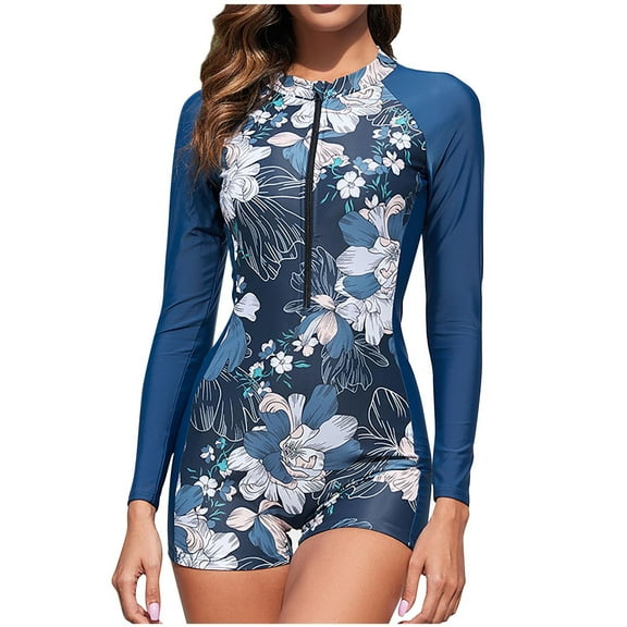 Hvyesh Womens Athletic Training Swimsuit Build in Bra Long Sleeve ...