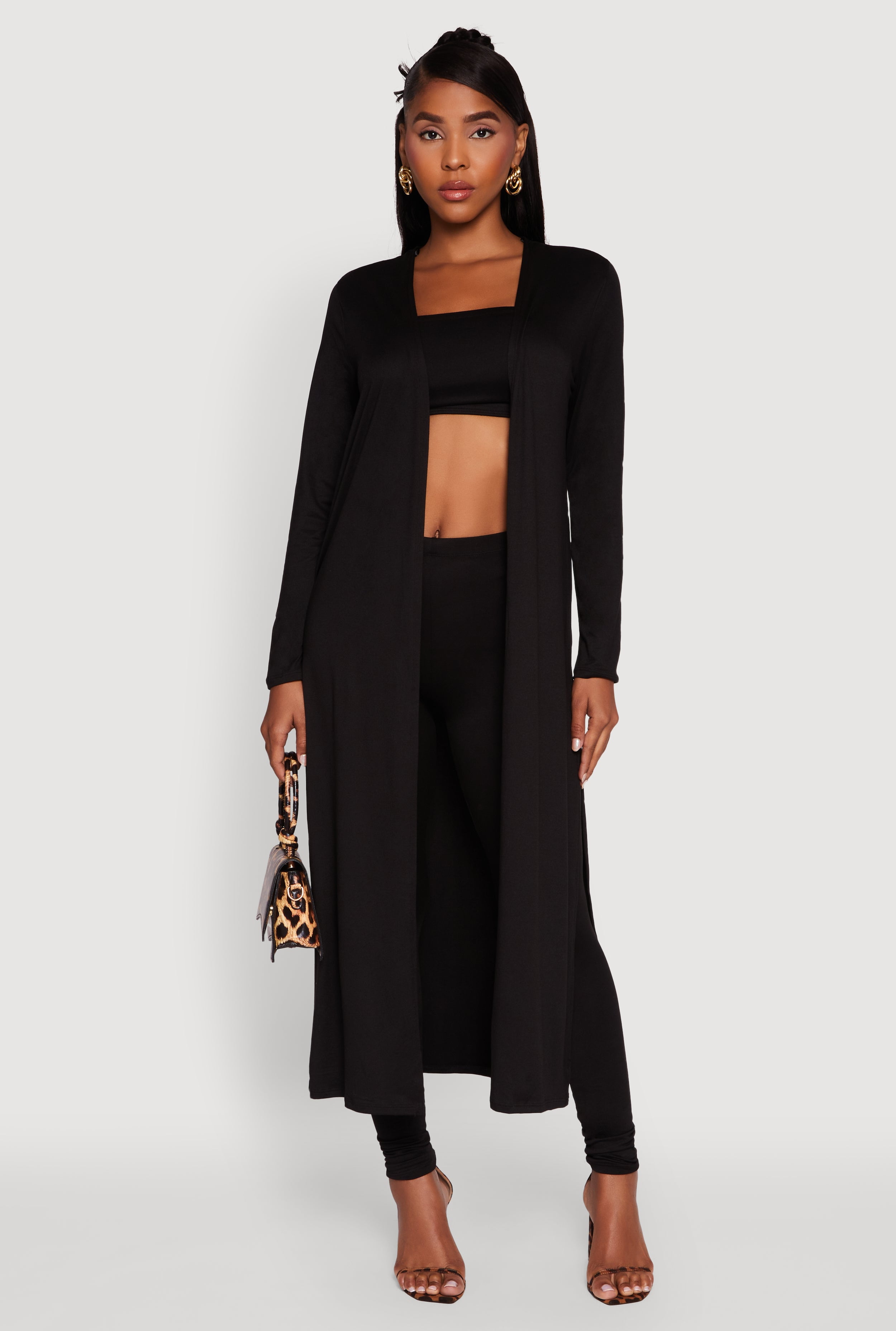 Womens Long Sleeve Side Slit Maxi Duster - Walmart.com