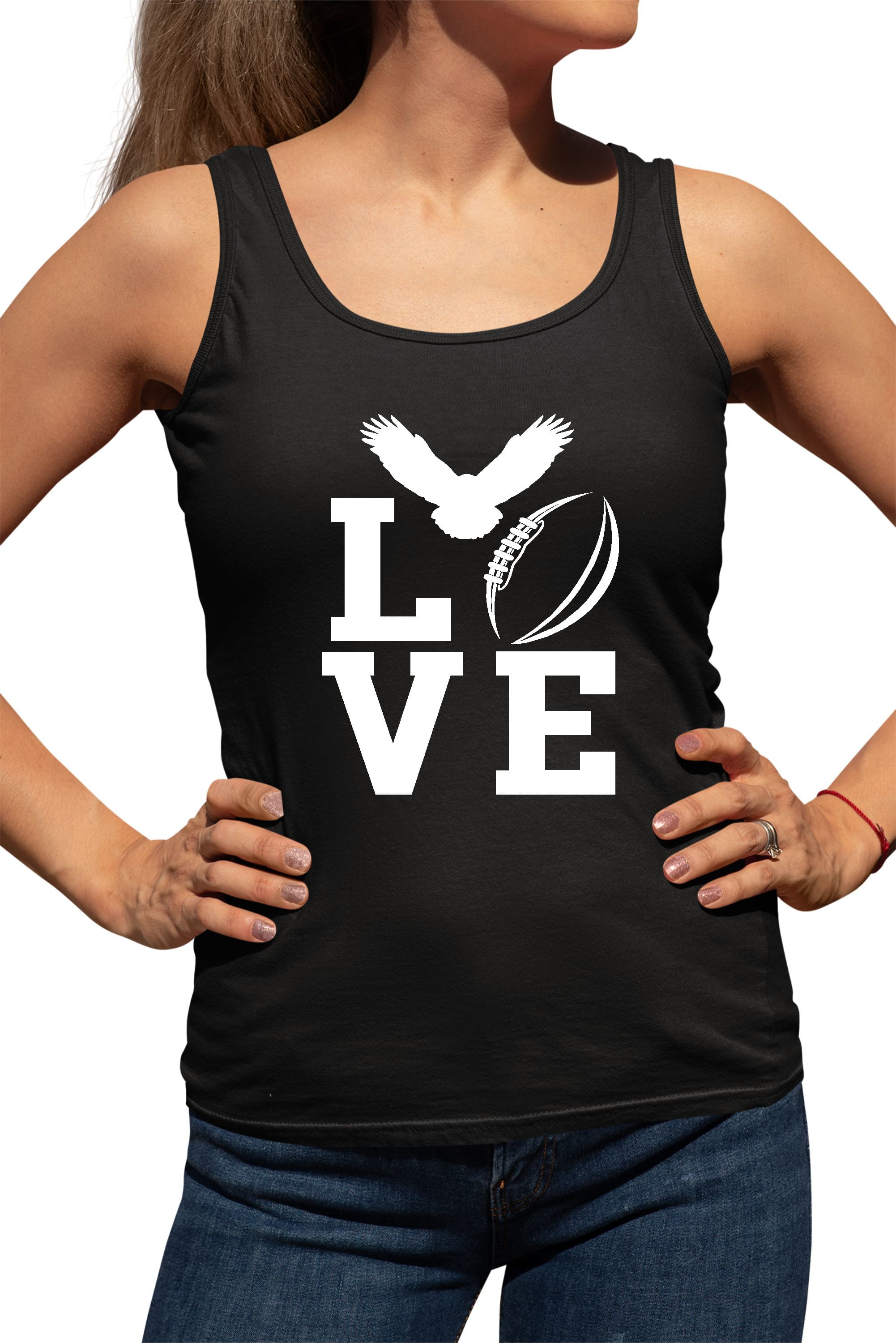 Womens Love Football Philadelphia Racerback Tank Top T-Shirt - Walmart.com