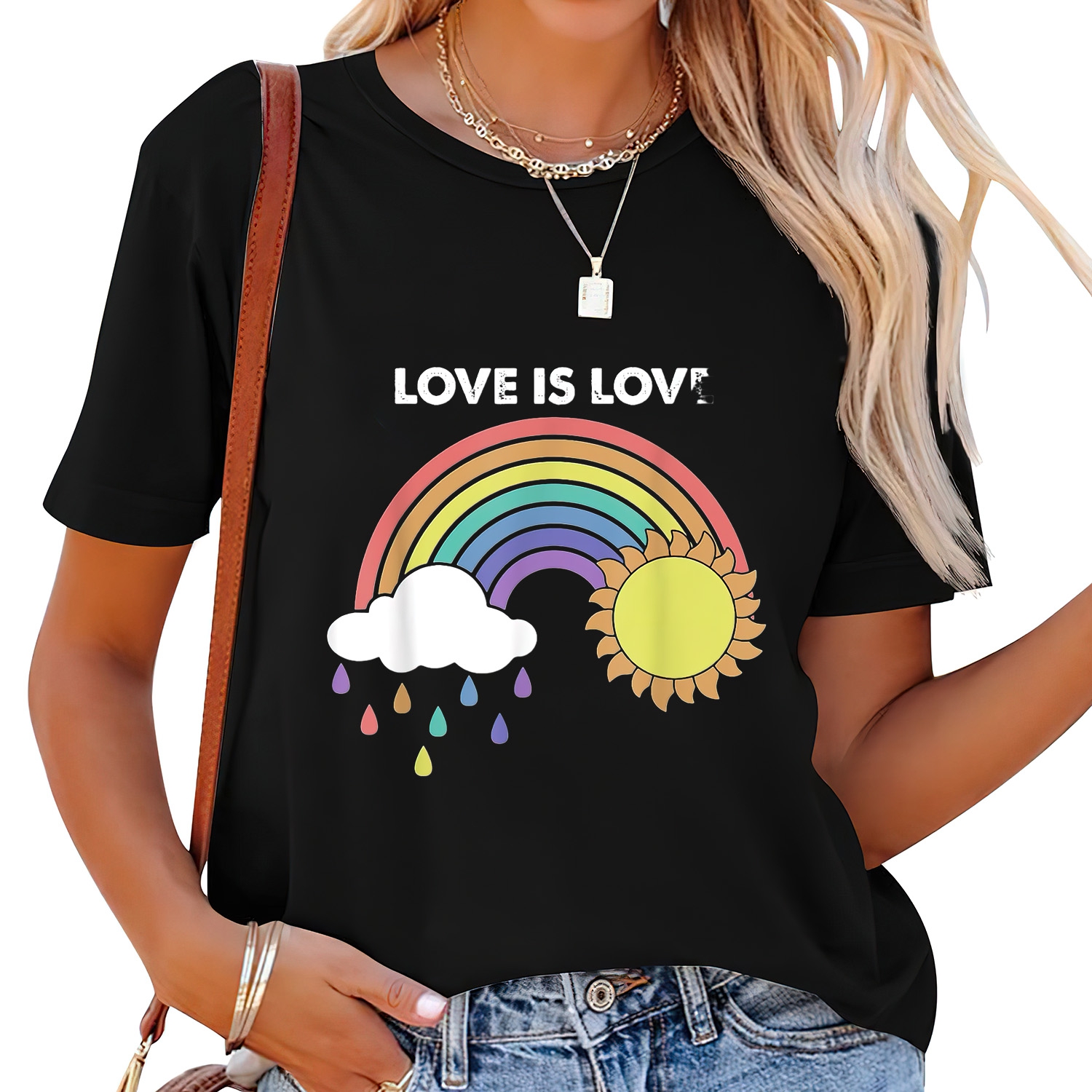 Womens Love Is Love LGBTQ Rainbow Flag Pride Month LGBT Proud Ally T ...