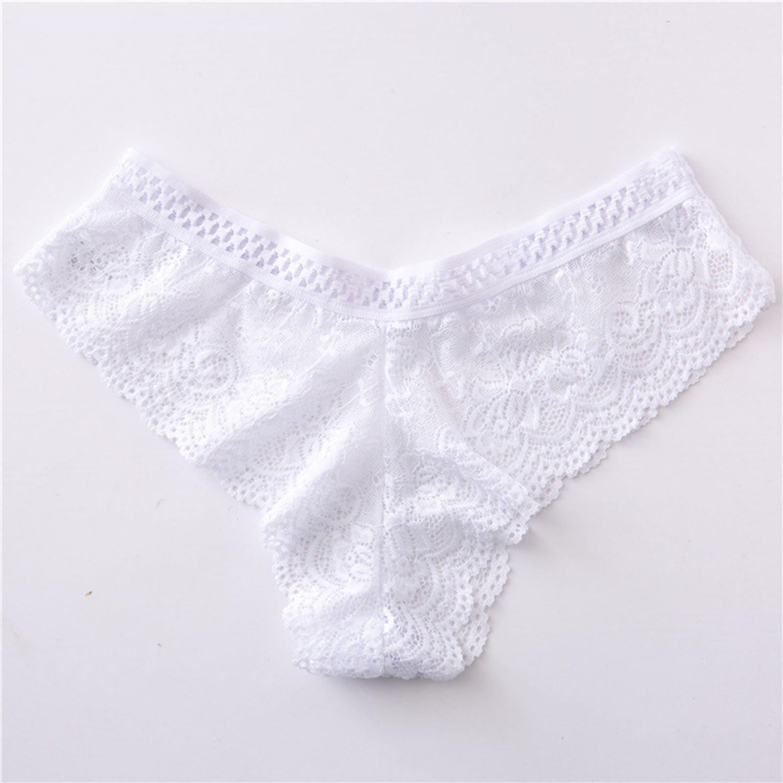 Womens Low Waist Lace Through Waist Bikini Brief Underwear Thong Women ...