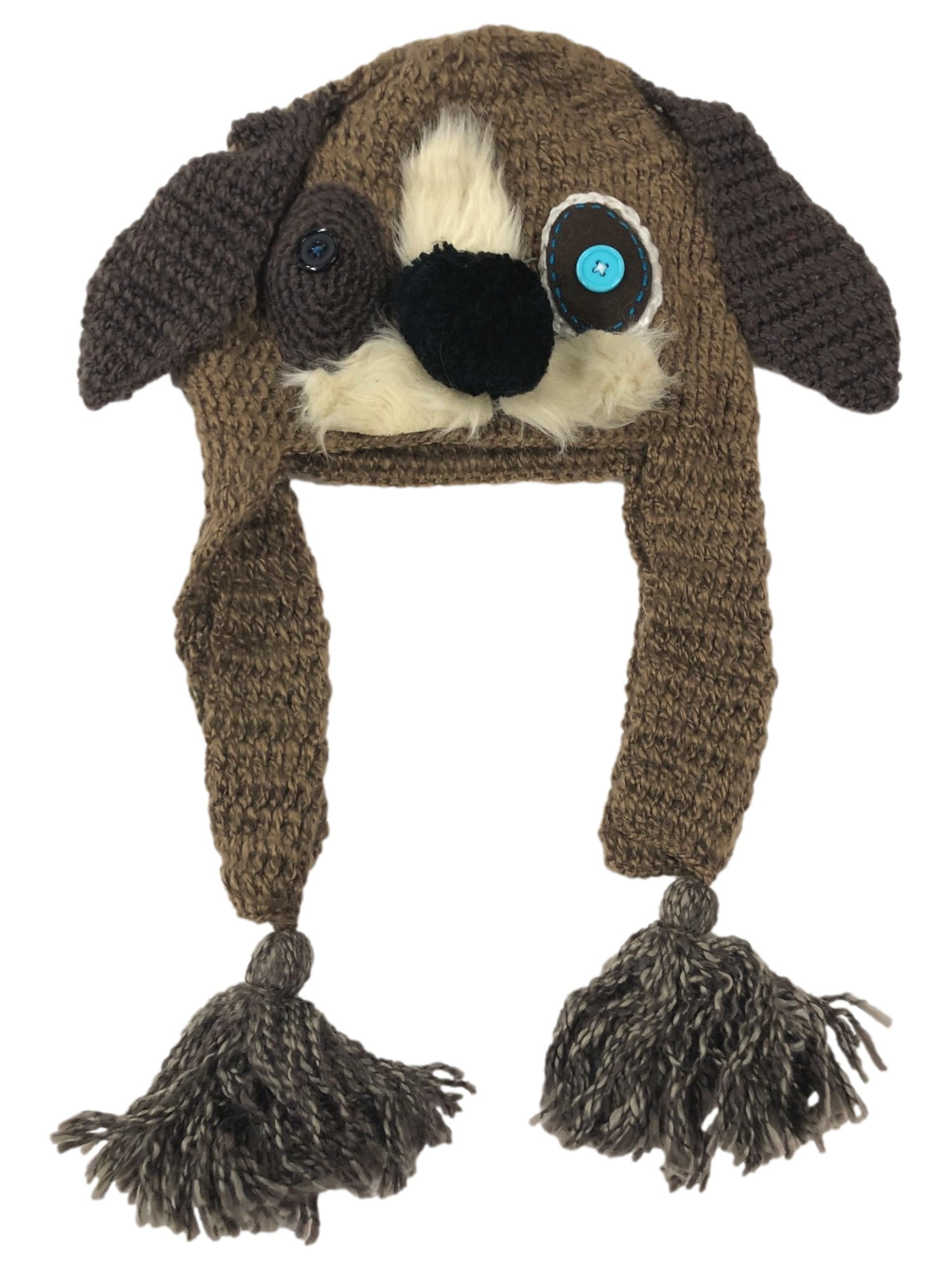Womens Lumpy Knit Puppy Dog Trapper Hat Critter Aviator - Walmart.com