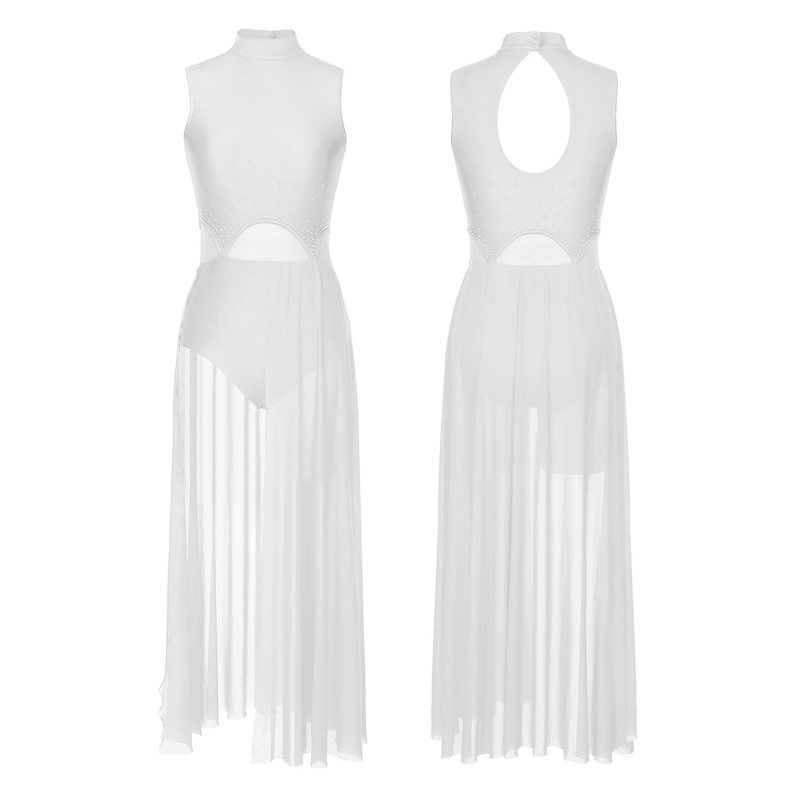 Womens Lyrical Dance Dress Ballet Ballroom Waltz Skating Stage ...