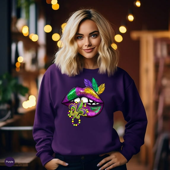 Womens Mardi Gras Shirt, Mardi Gras Lips, Mardi Gras Gifts, Mardi Gras ...