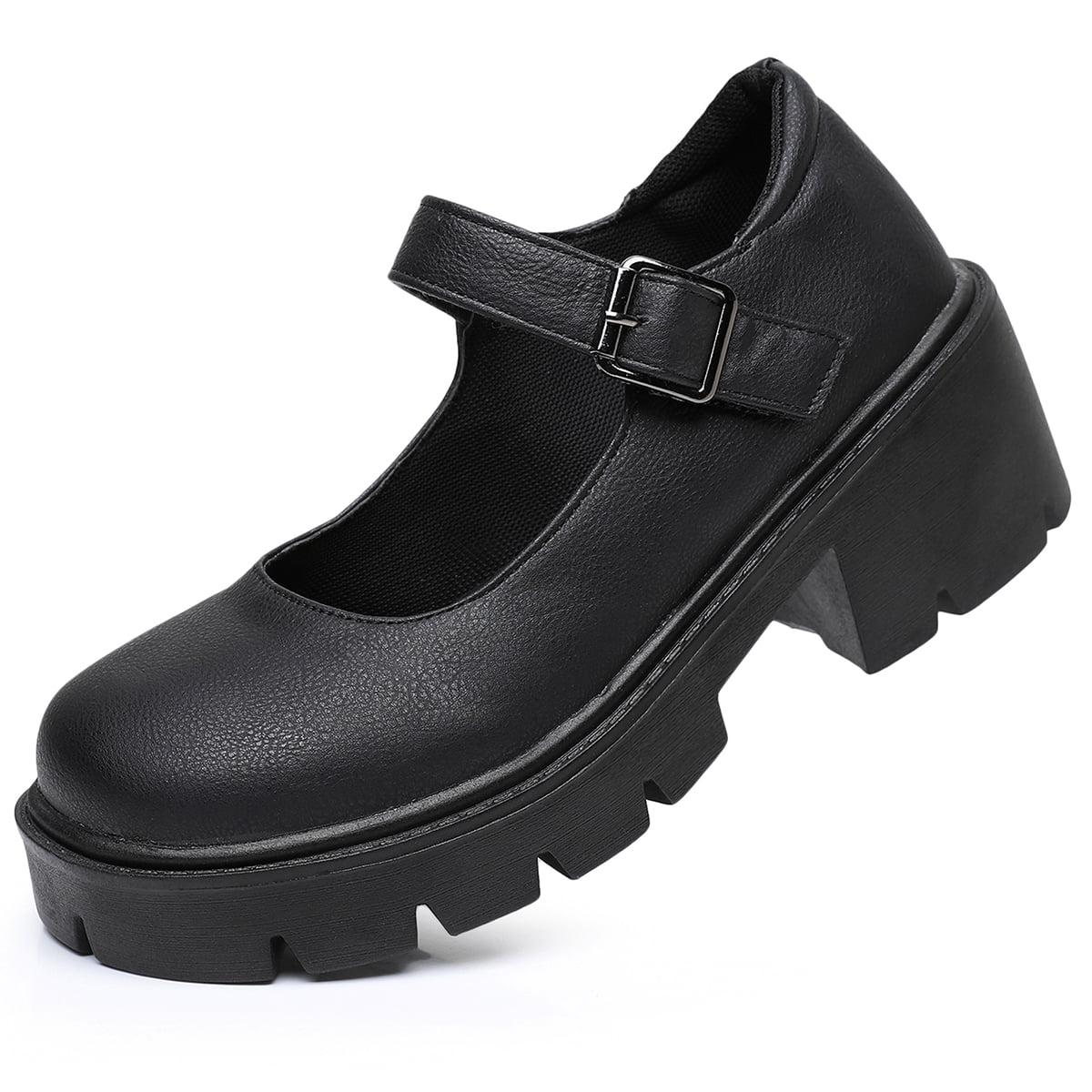 Womens Mary Janes Lolita Shoes Platform Pumps Ankle Strap Wedges Chunky ...