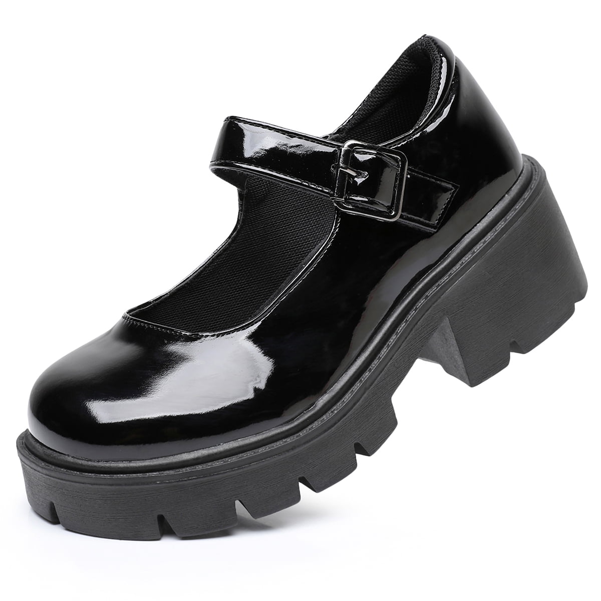 Womens Mary Janes Lolita Shoes Platform Pumps Ankle Strap Wedges Chunky ...