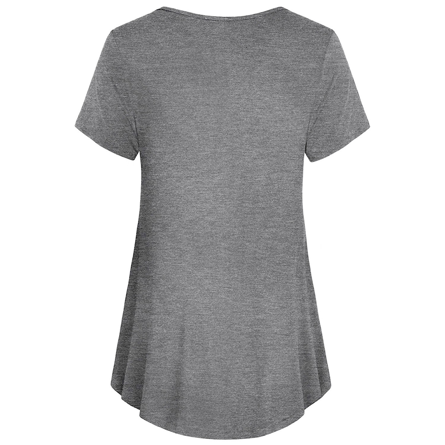 Womens Maternity Short Sleeve Crew Neck Solid Color Asymmetrical Flap ...