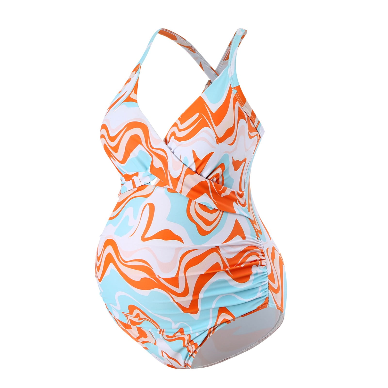Womens Maternity V Neck Swimwear Bathing Beach Swimsuit Suits Maternity
