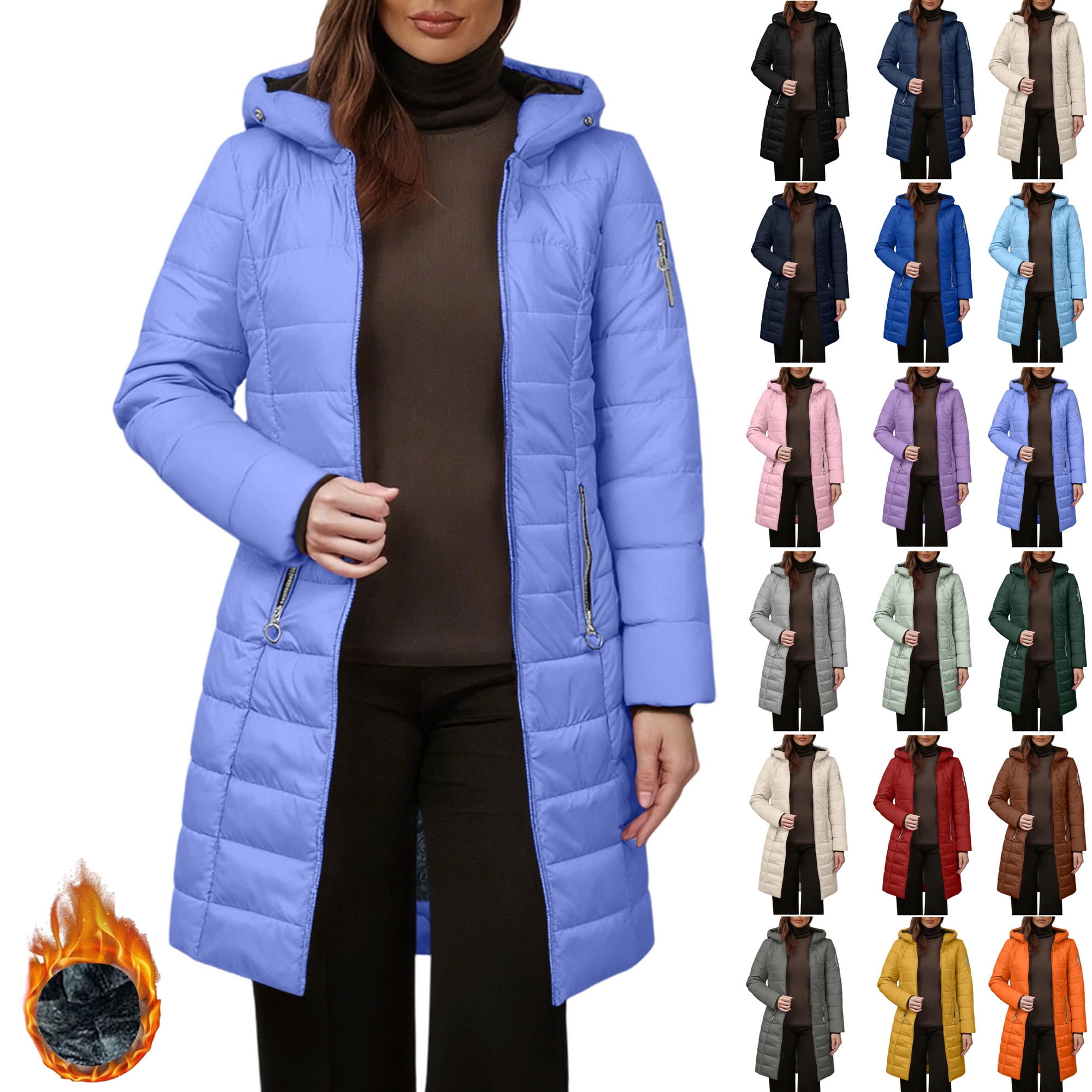 Womens Maxi Puffer Winter Coats - Long Quilted Jackets for Women ...