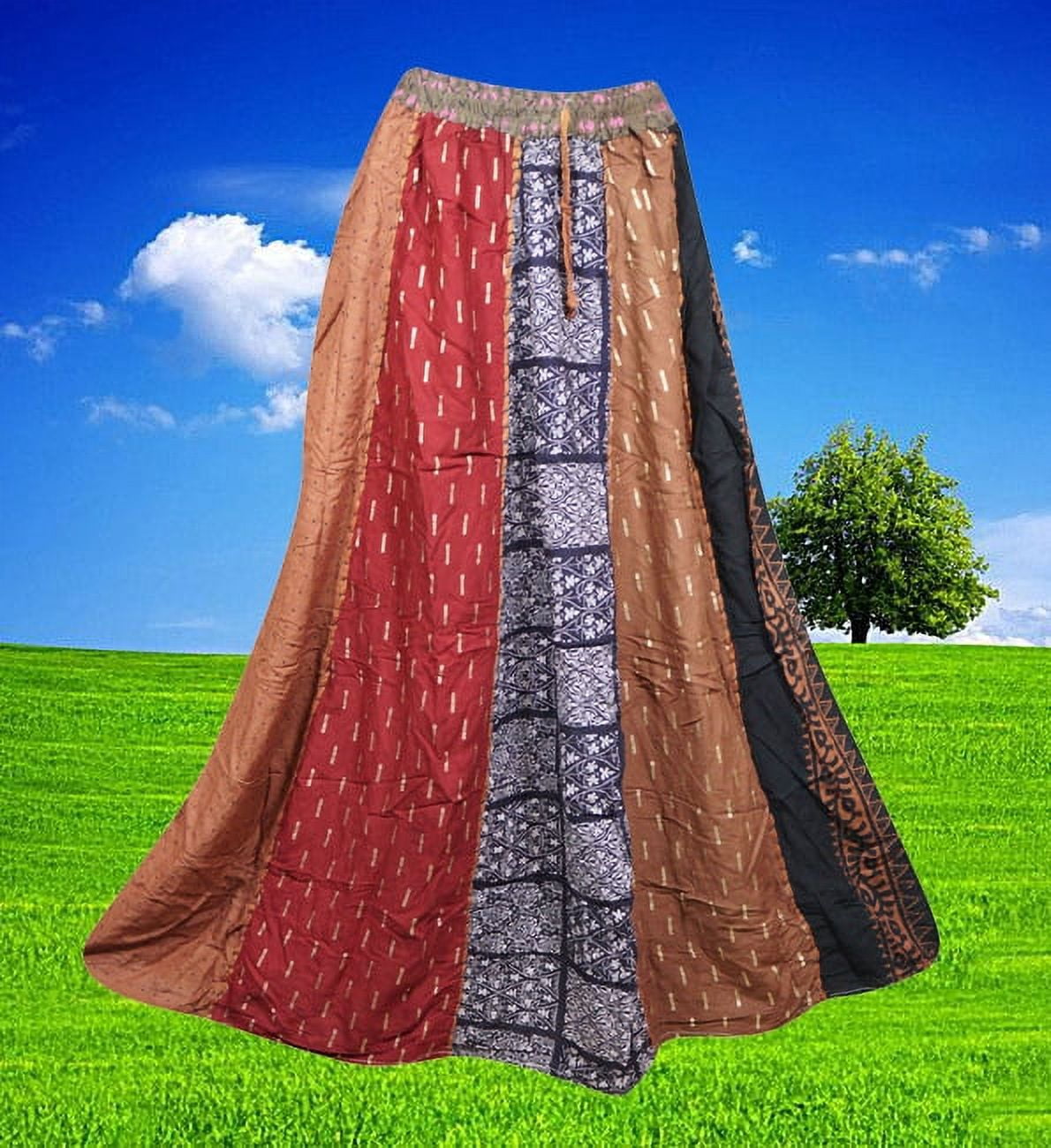 Womens Maxi Skirt, Handmade Long Patchwork Retro Flared Skirts, Retro ...
