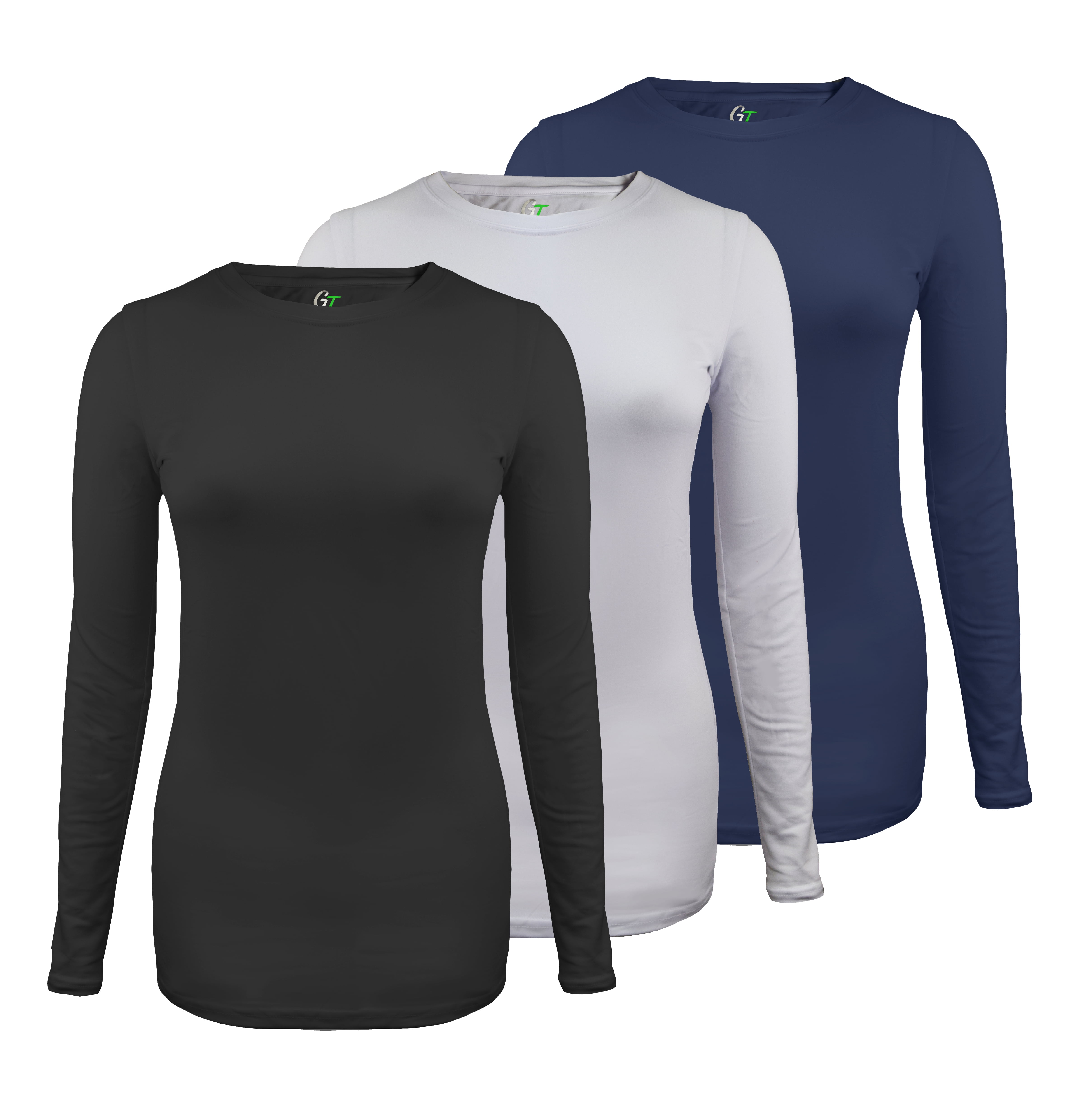 Womens Medical Underscrub T-Shirt GT Performance Long Sleeve Tee-3 PACK ...