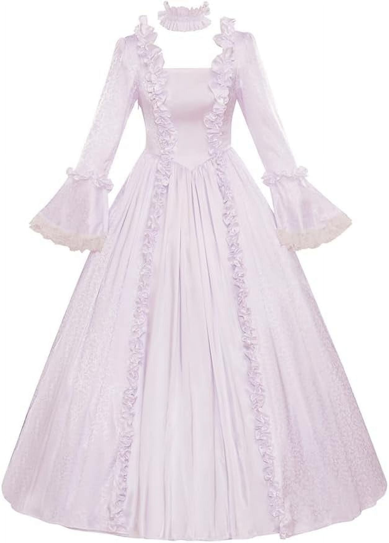 Womens Medieval Dress Victorian Costume White Renaissance Dress Long ...