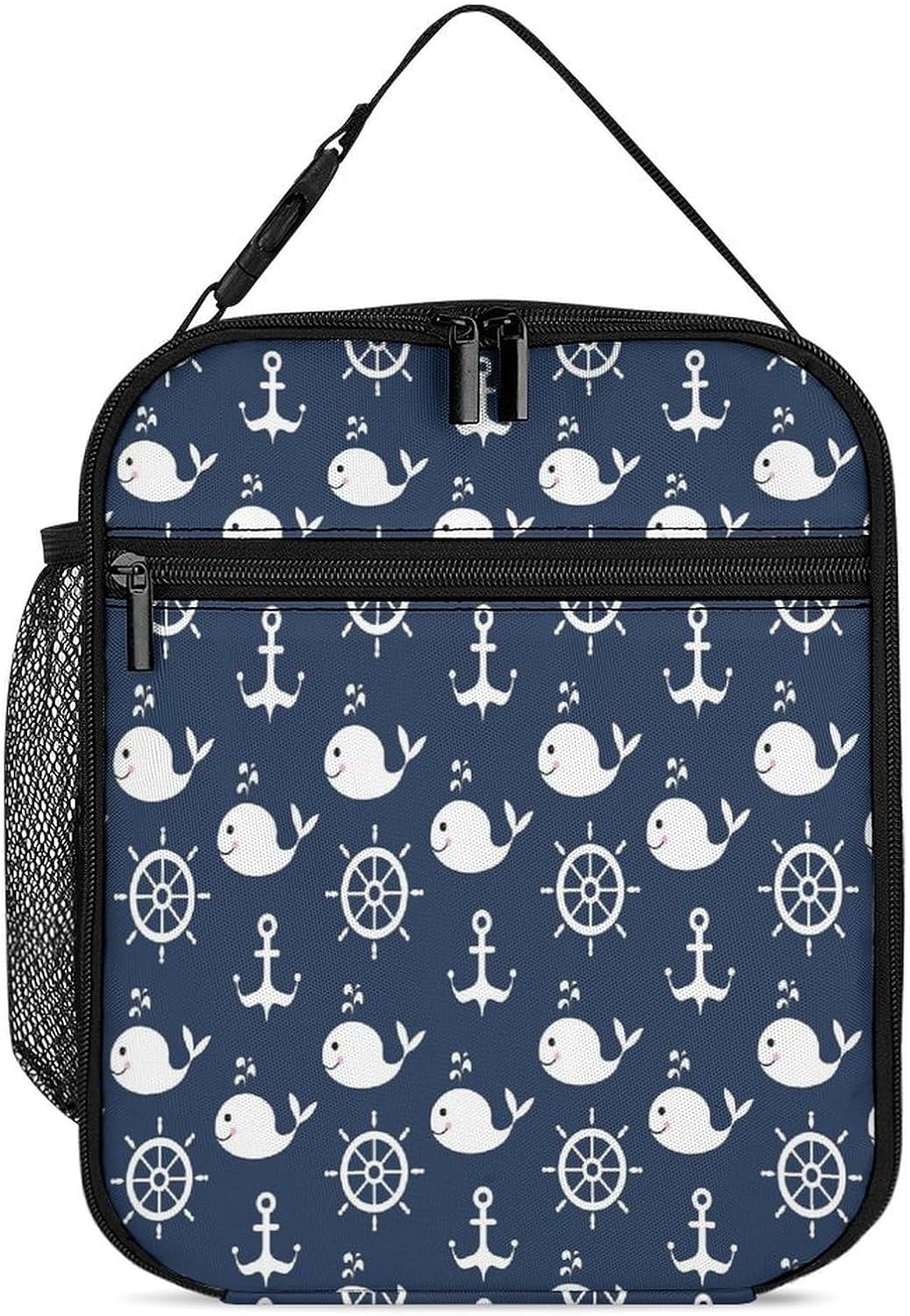 Womens Mens for Anchors Nautical Wheels Cartoon Whale Navy Lunch Box 3D ...