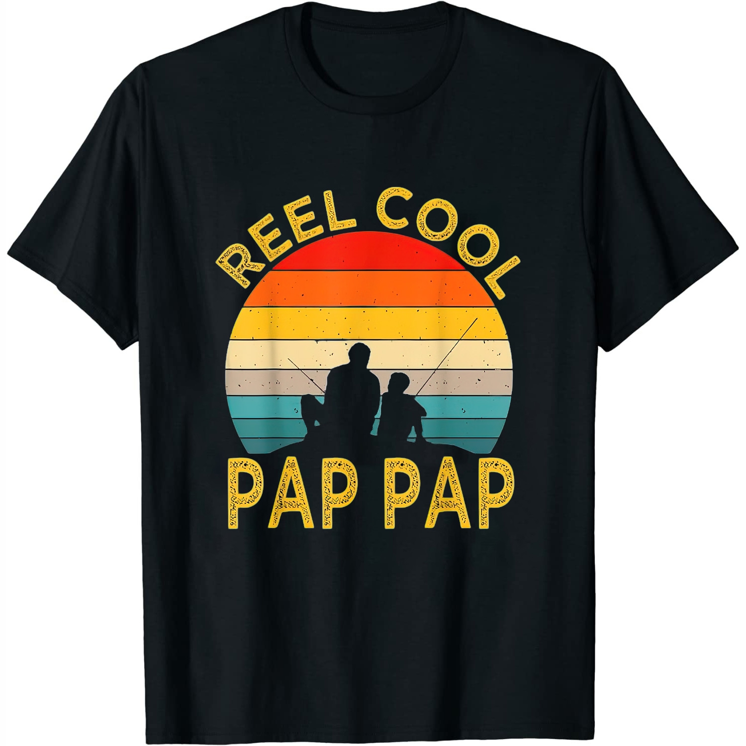 Womens Mens Reel Cool Pap Pap Fishing Daddy Vintage Grandpa Fathers Day ...