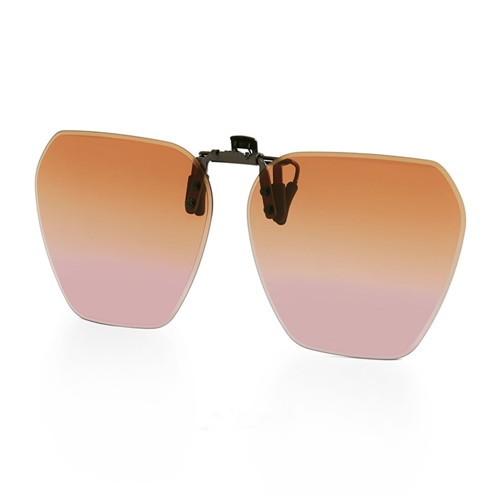 Womens Mens Rimless Clip-on Polarized Sunglasses Flip-up Fashion ...