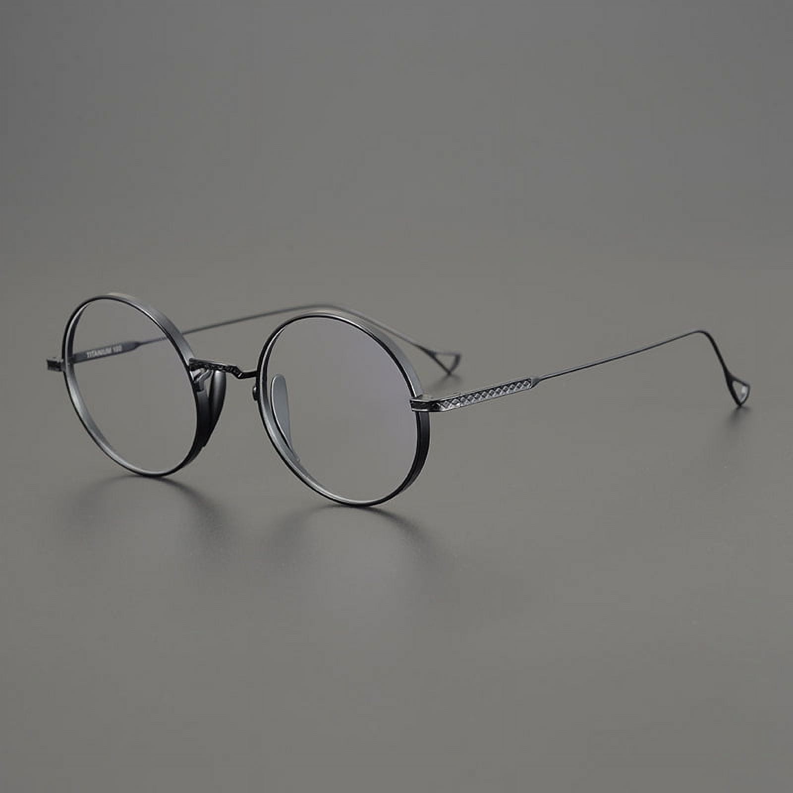 Womens Mens Round Glasses Frames Pure Titanium Eyeglasses Frames ...