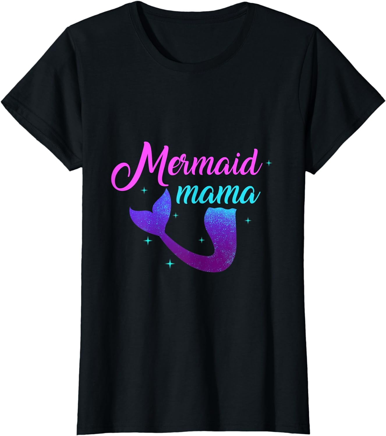 Womens Mermaid Mama Funny Siren Mom-my Mother Sea Ocean Lover T-Shirt ...