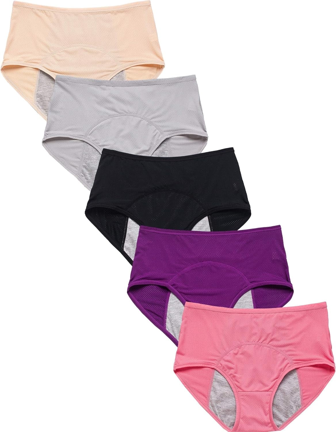 Womens Mesh Period Panties High Waisted Menstrual Leak Proof Underwear ...
