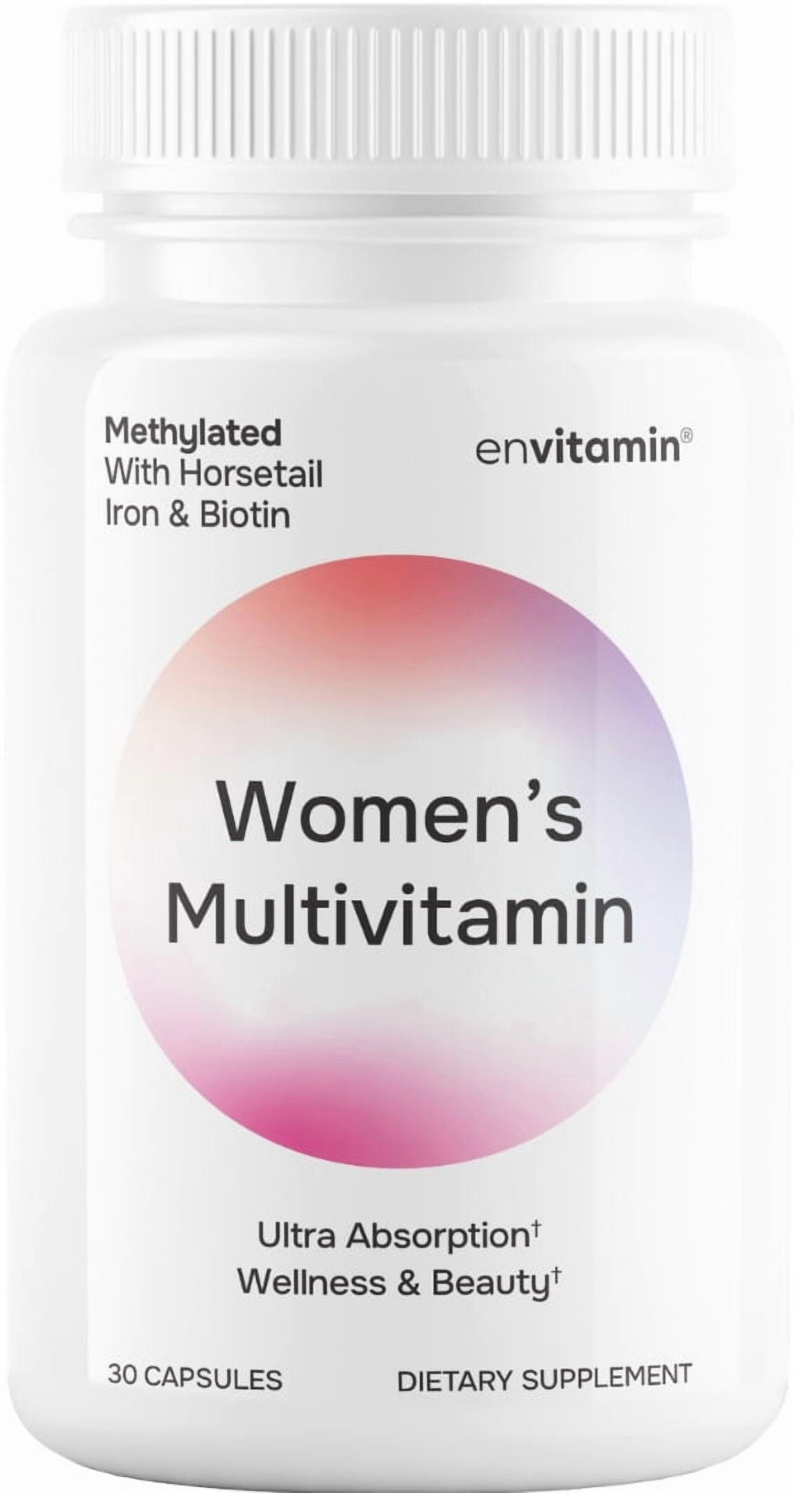 envitamin Womens Methylated Multivitamin, Iron, Biotin, Horsetail, L ...