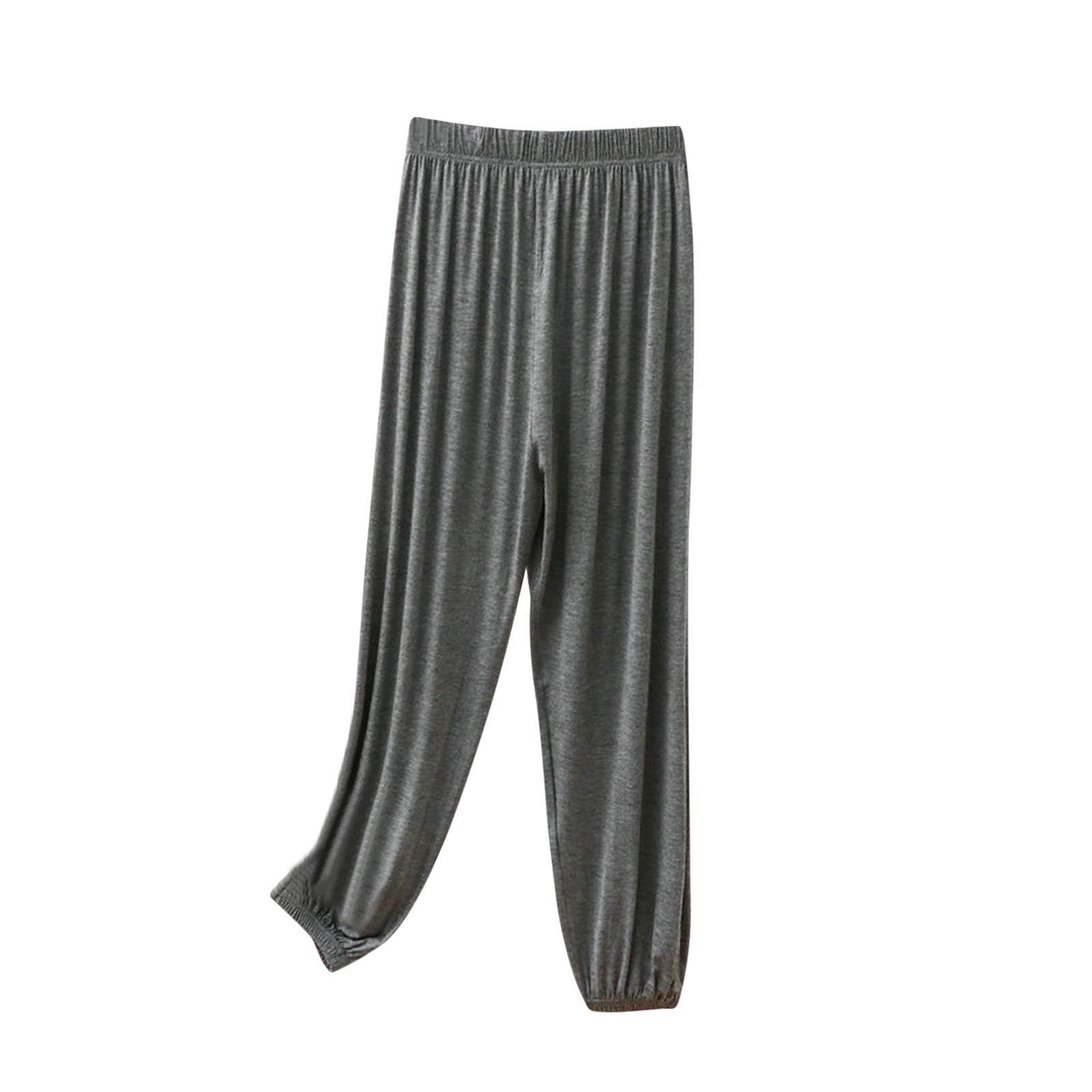 Womens Modal Yoga Pants Comfy Stretch Elastic Waist Wide Leg Summer ...