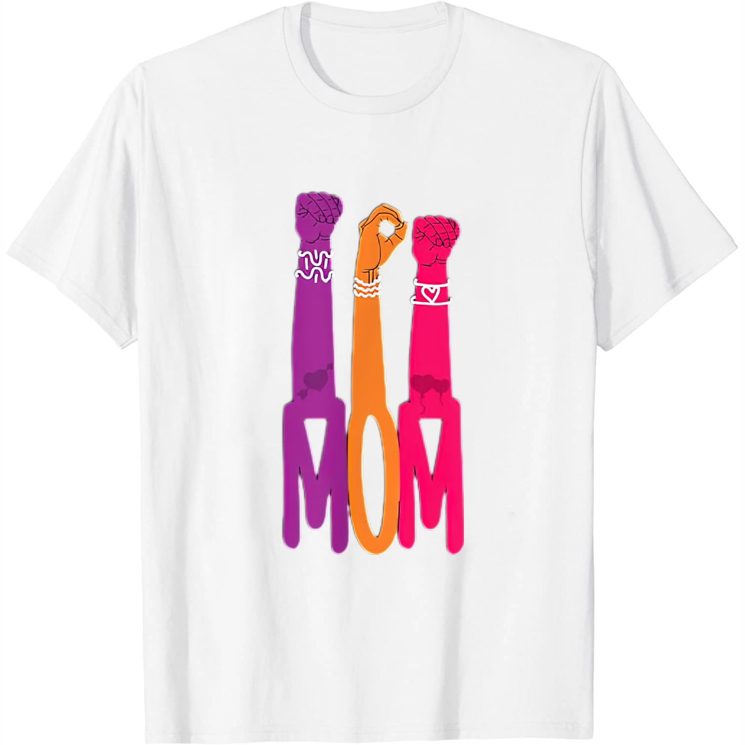 Womens Mom Mother Mama Love ASL American Sign Language Deaf T-Shirt ...